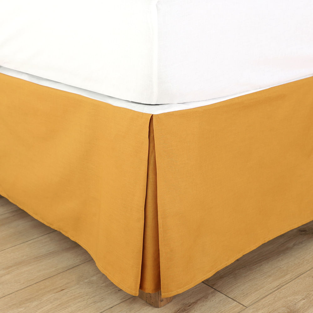 Faldón de cama Algodón 144 Hilos Concepto Color Mostaza Diseño 111 ...