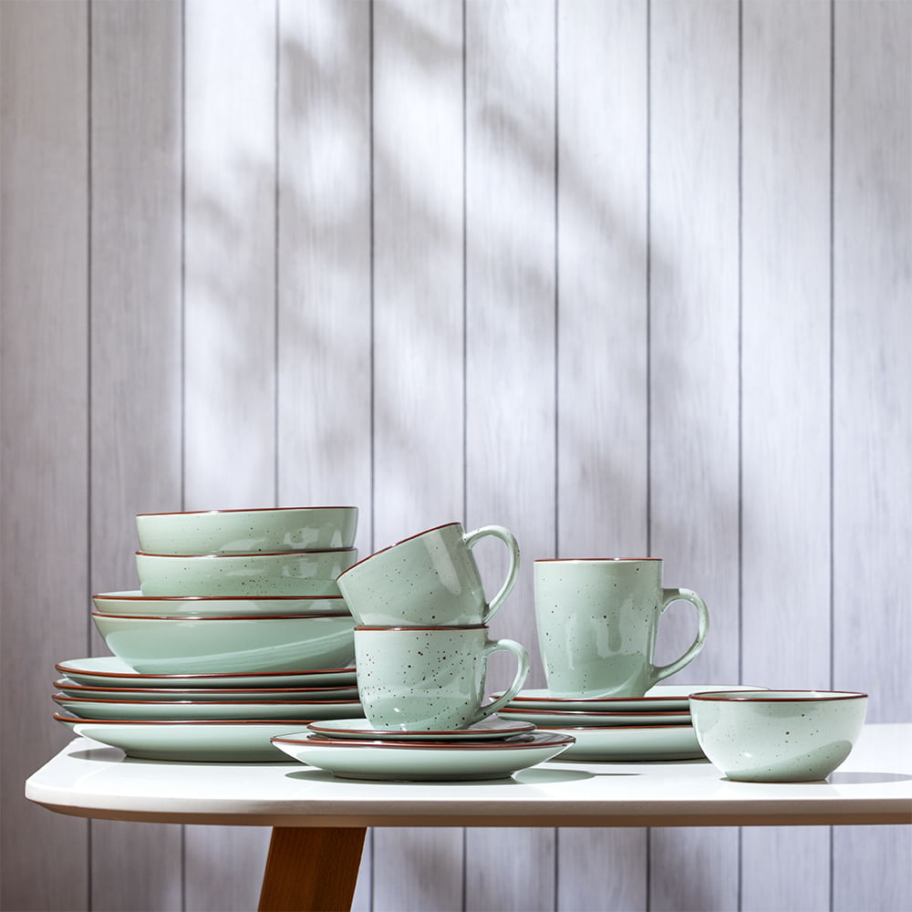 Set loza Cerámica stoneware verde - Casaideas Peru