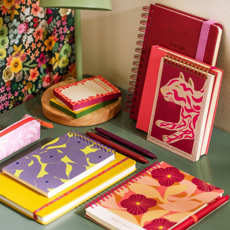 Set 2 Libretas Espiral con 80 Hojas c/u con Lineas y Puntos 11 x 16 cm ...