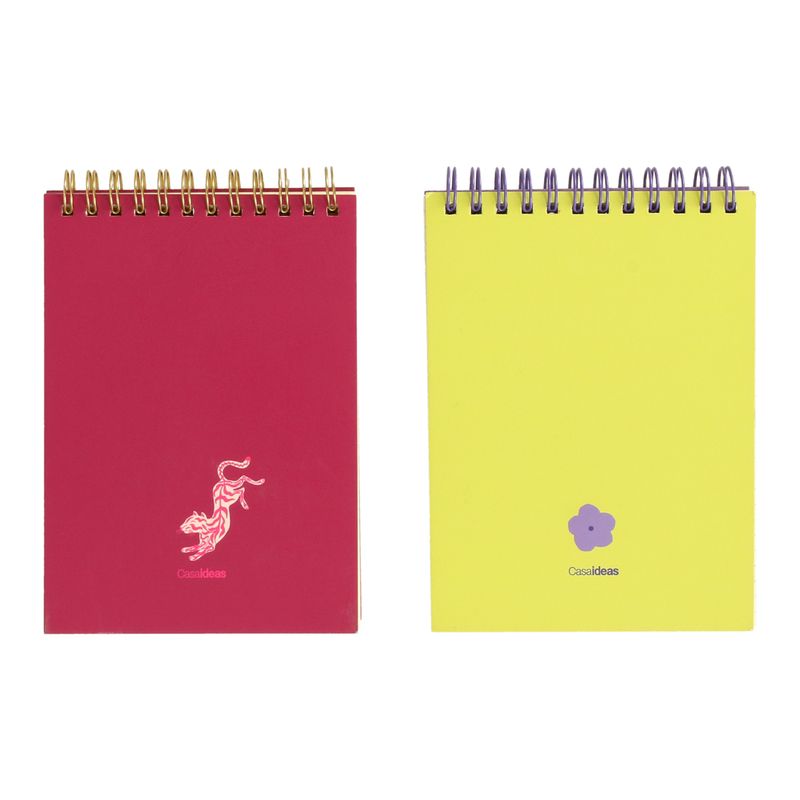 Set 2 Libretas Espiral con 80 Hojas c/u con Lineas y Puntos 11 x 16 cm ...