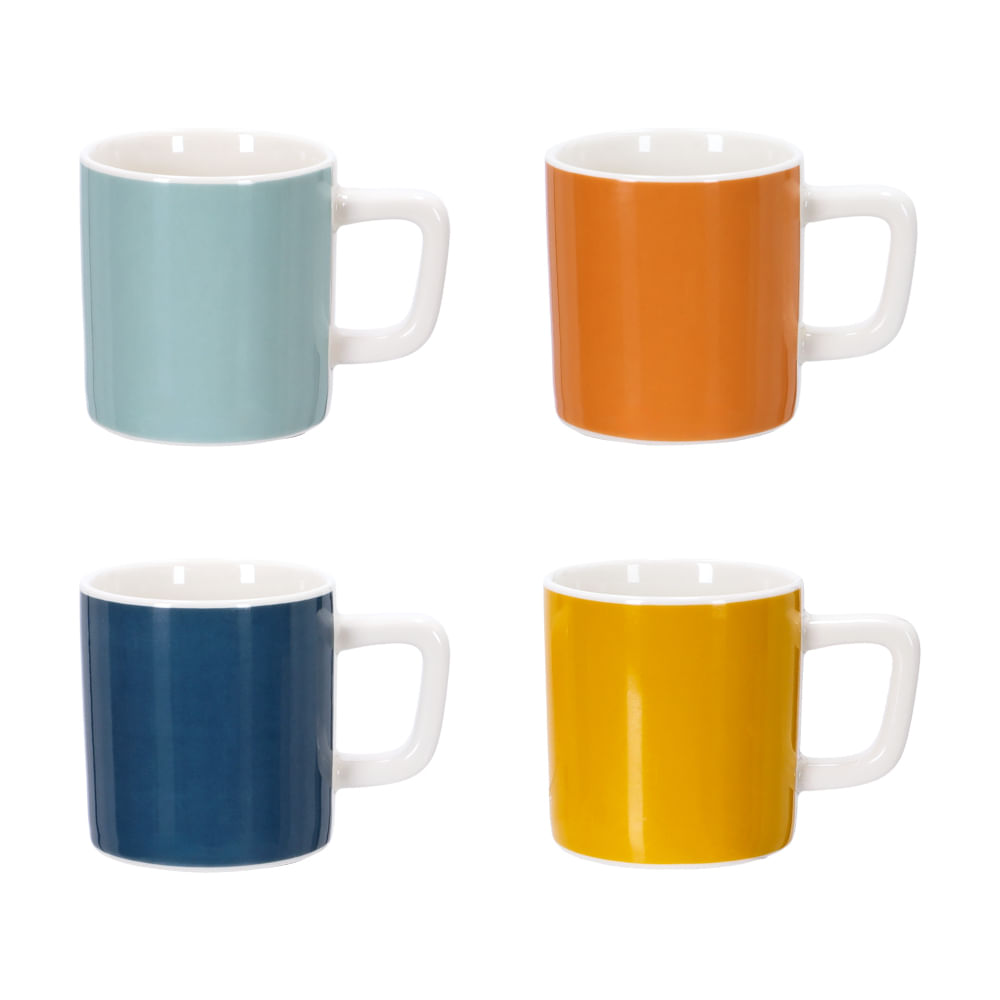 Set 4 Mini Mug Expersso para Café 140 ml - Casaideas Peru