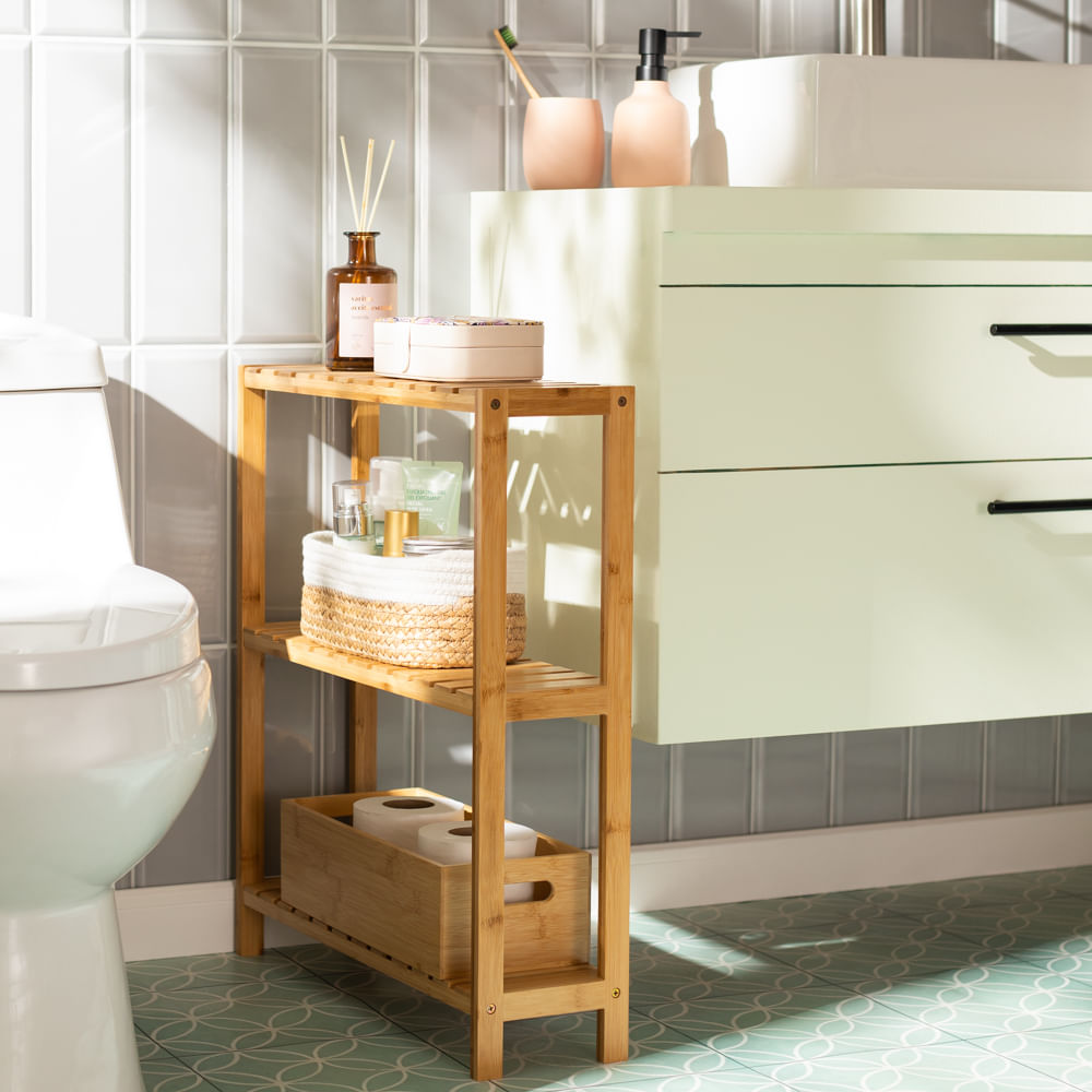 Repisa Bambu Angosta 60x15x54,5 cm - Casaideas Peru