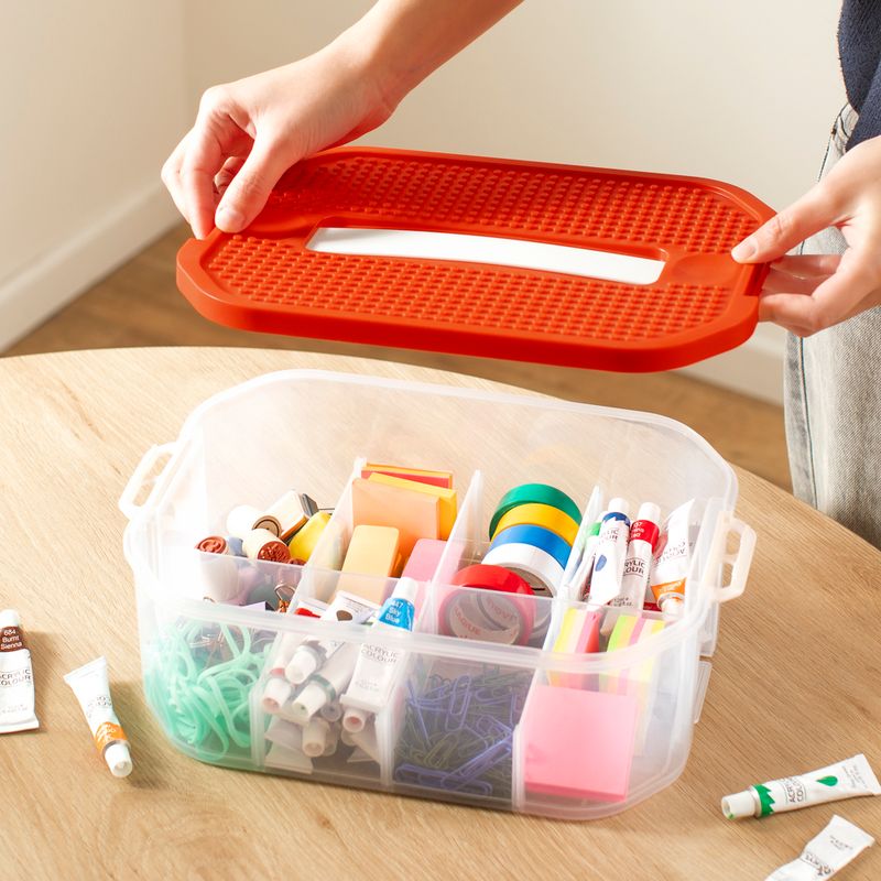 Caja Escolar 2 Niveles y Divisiones 22,5x12x30,5 cm - Casaideas Peru